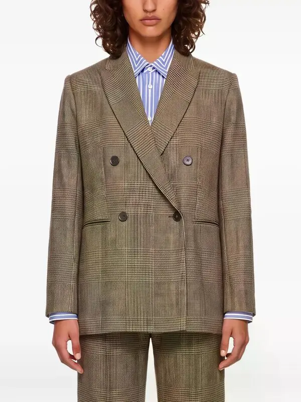 Antonelli Firenze Double-breasted Prince Of Wales Check Blazer
