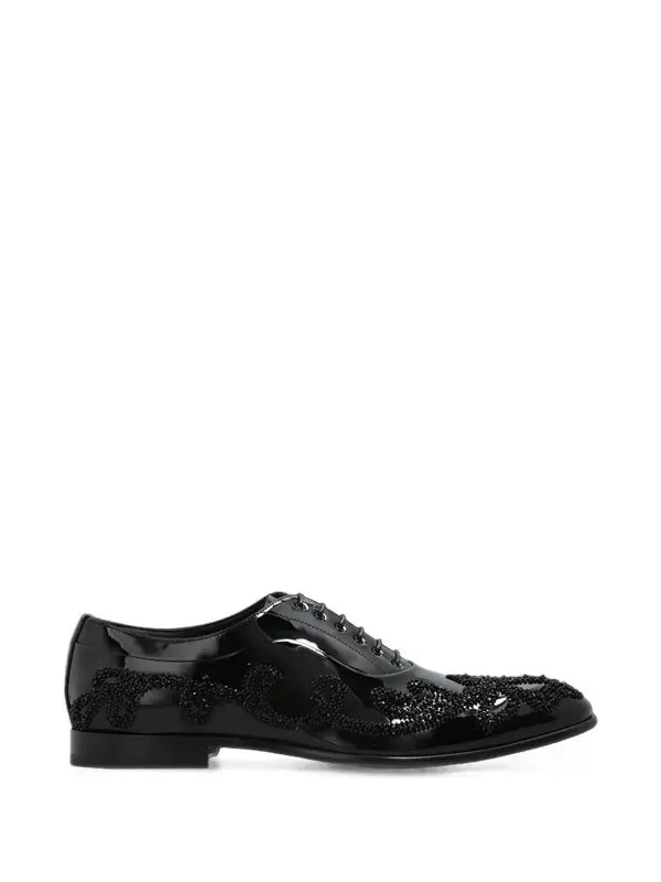 Dolce & Gabbana Bead-embellished Patent-leather Oxford Shoes