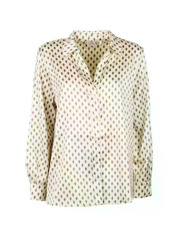 Marella Emme Diamond-print Long-sleeve Shirt