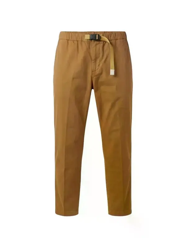 WHITE SAND Buckle-fastening Belt Trousers