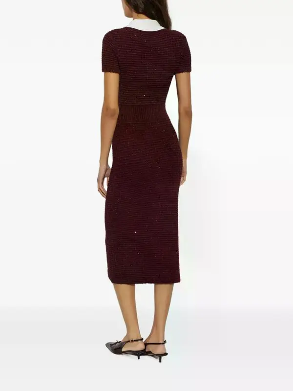 SELF-PORTRAIT Sequin-embellished Bouclé-knit Midi Dress