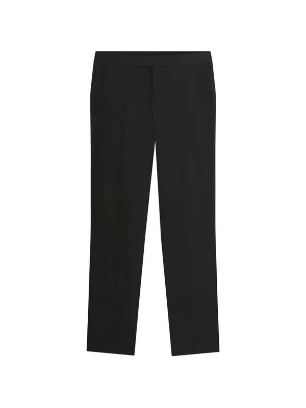 BOSS Satin-trim Virgin-wool Trousers
