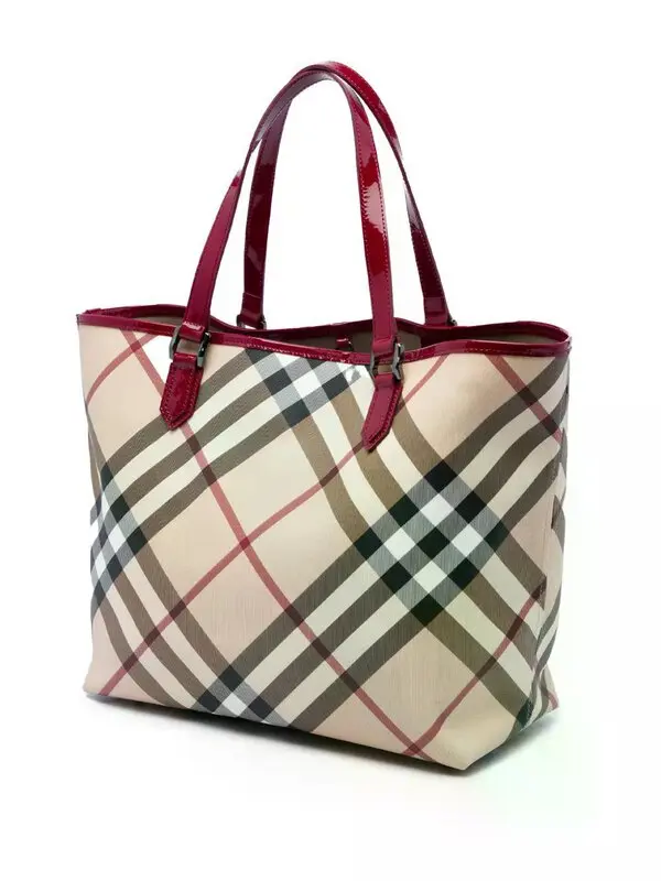 Burberry 2000-2017 Supernova Check Coated Canvas Tote Bag