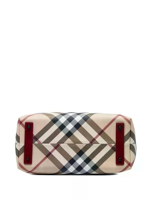 Burberry 2000-2017 Supernova Check Coated Canvas Tote Bag