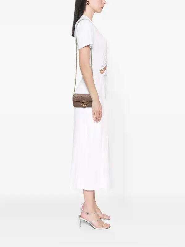 Gucci 2000-2015 Mini Gg Marmont Matelasse Leather Flap Crossbody Bag