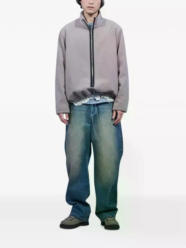 CAMIEL FORTGENS Raw-edge Roll-neck Fleece Jacket