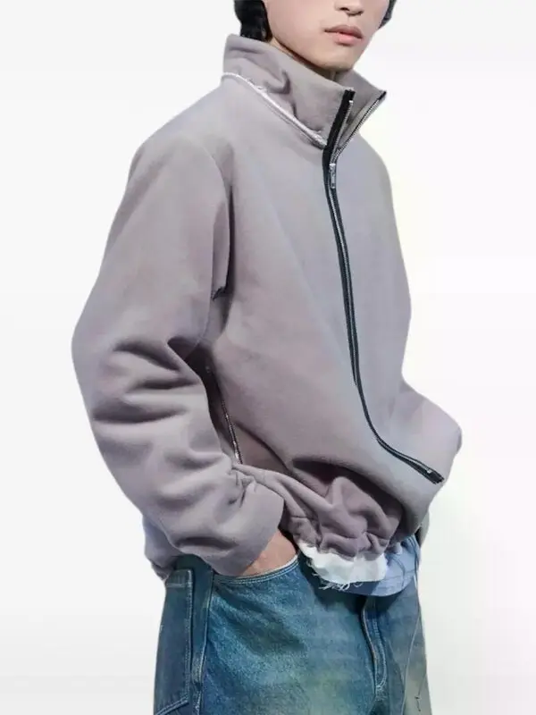 CAMIEL FORTGENS Raw-edge Roll-neck Fleece Jacket