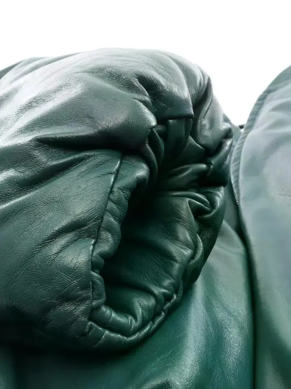 Loewe 2010s Padded Leather Bomber Jacket