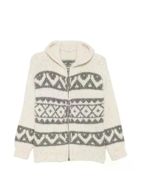Peserico Fair Isle-knit Zip-up Hoodie