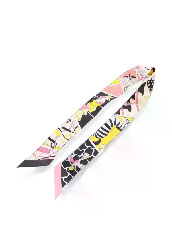 Hermès 2020s Factory Suite Twilly Scarf - White