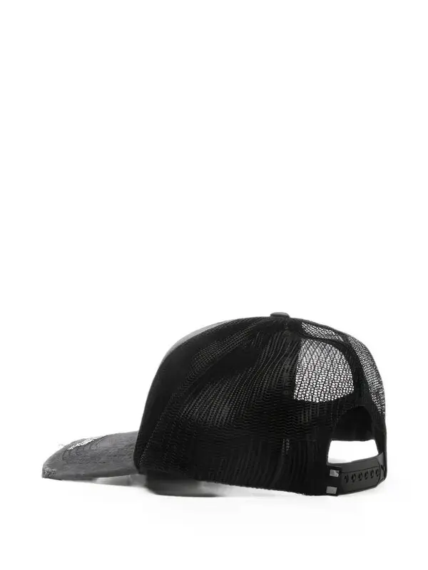 NAHMIAS Wipeout Embroidered Distressed Trucker Hat