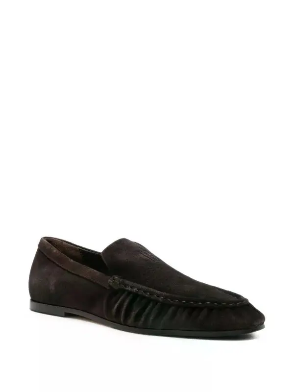 BY MALENE BIRGER Suede-finish Ruched-detail Loafers