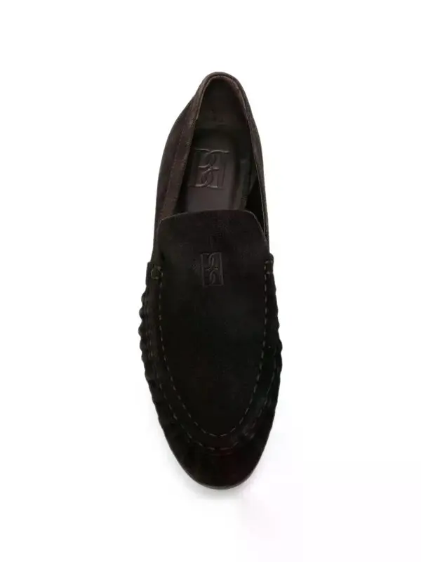 BY MALENE BIRGER Suede-finish Ruched-detail Loafers