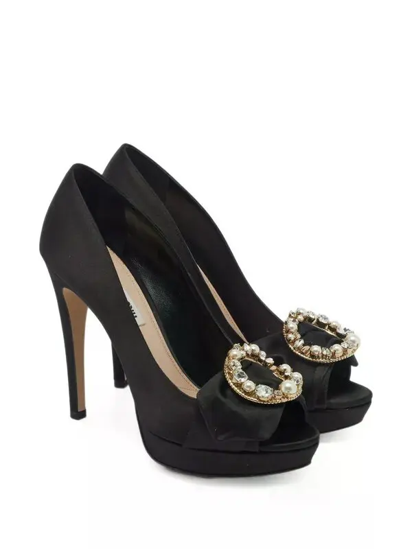 Miu Miu Embellished Platform Pumps