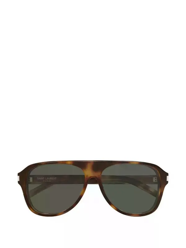 Saint Laurent Tortoiseshell-effect Pilot-frame Sunglasses - Brown