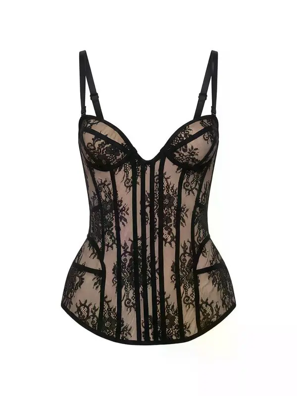 Giuseppe Di Morabito Lace-overlay Corset Top