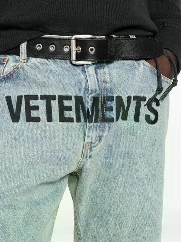 Vetements Logo-print Loose-fit Jeans
