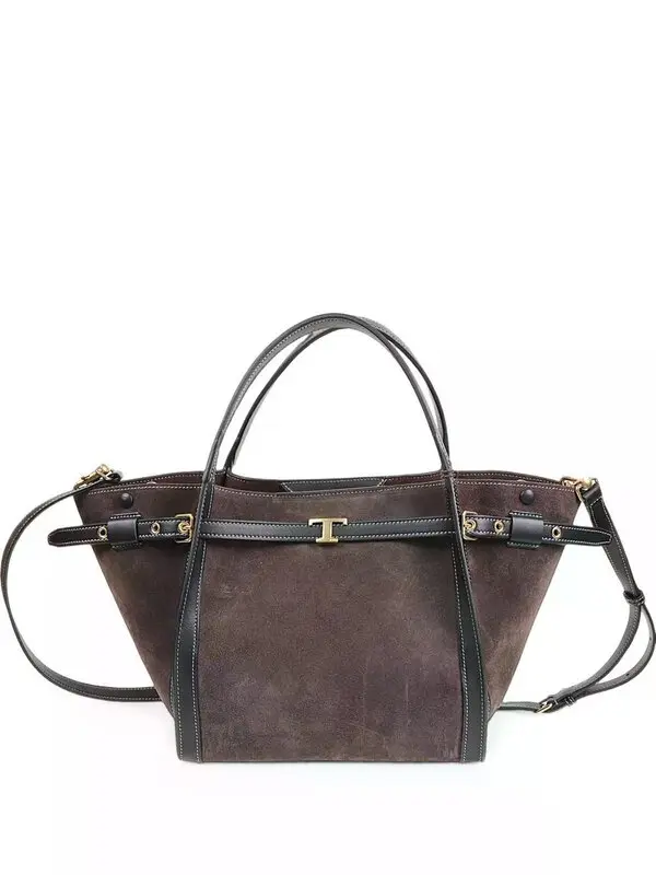TOD'S T Signature Shopping Bag In Suede Small