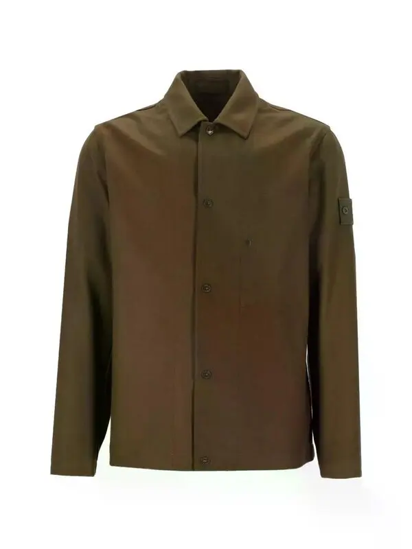 Stone Island 1200020 Wool Nylon Flannel_s.i. Ghost Overshirt - Green