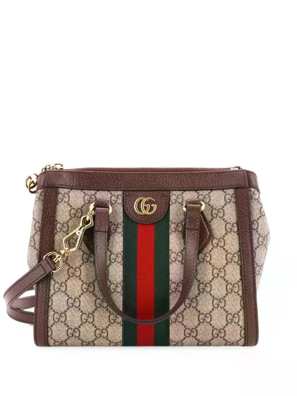 Gucci Ophidia Top Handle Gg Coated Canvas Small Tote Bag