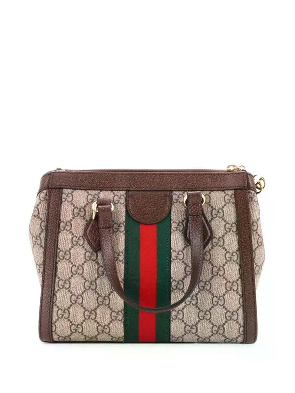 Gucci Ophidia Top Handle Gg Coated Canvas Small Tote Bag