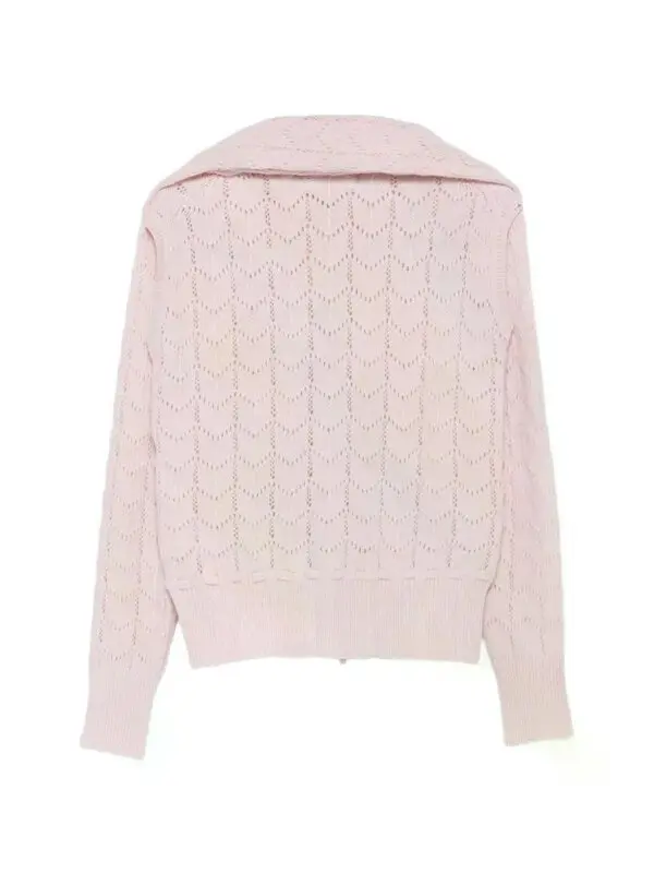 ALAINPAUL Pointelle-knit Tie-fastening Cardigan
