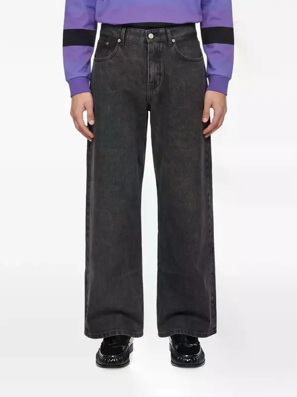 ERL Logo-embroidered Wide-leg Jeans