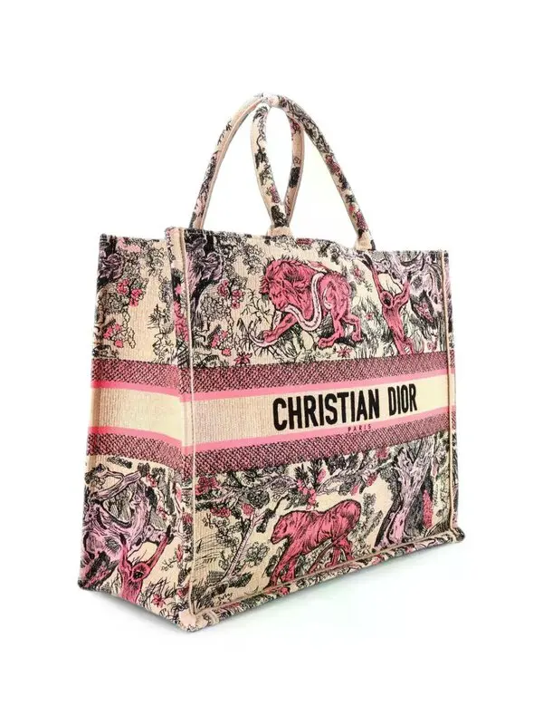 Dior Book Embroidered Canvas Large Tote Bag