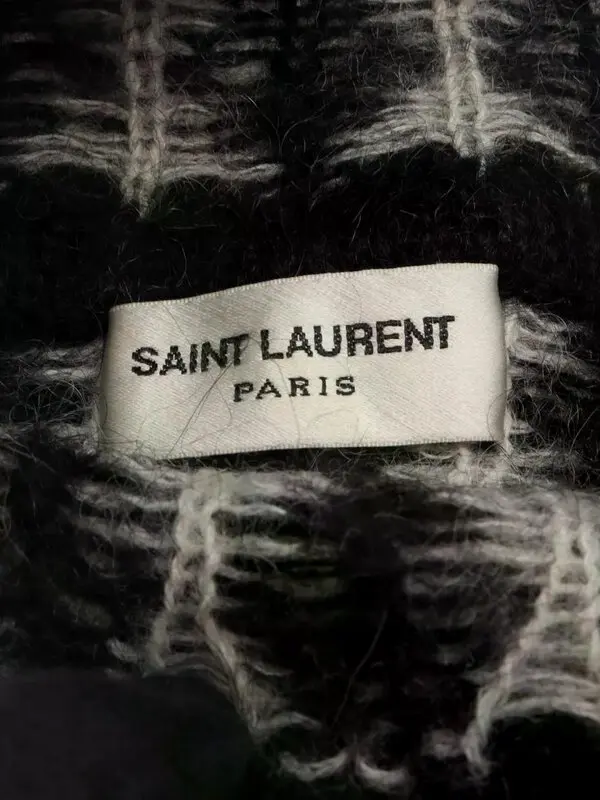 Saint Laurent 2010s Houndstooth Brooch Sweater
