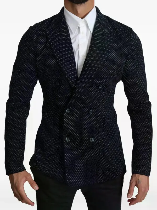Dolce & Gabbana Polka-dot Double-breasted Blazer - Blue