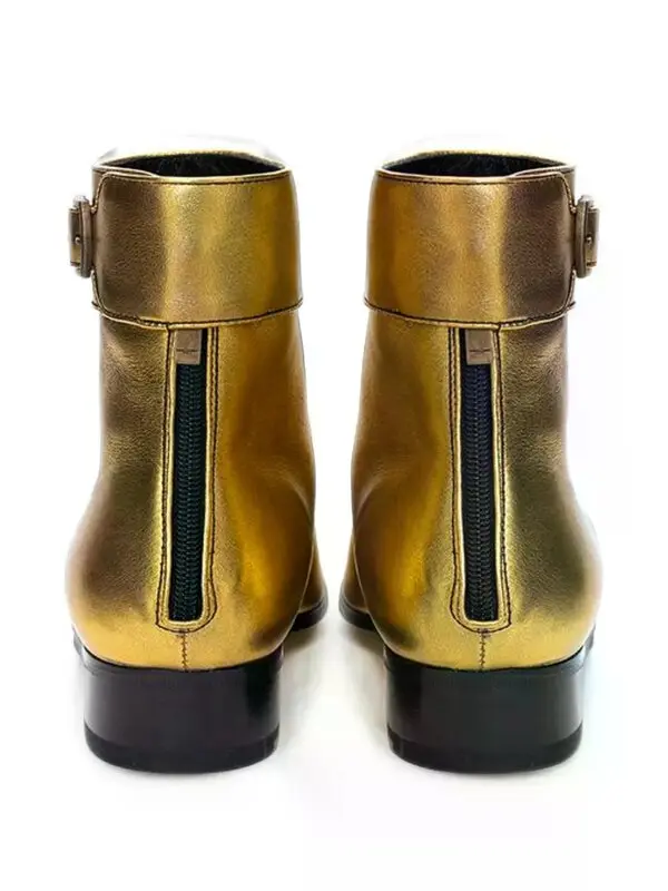 Saint Laurent Buckle-fastening Leather Ankle Boots