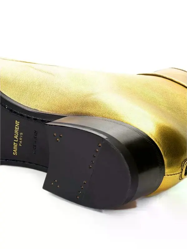 Saint Laurent Buckle-fastening Leather Ankle Boots