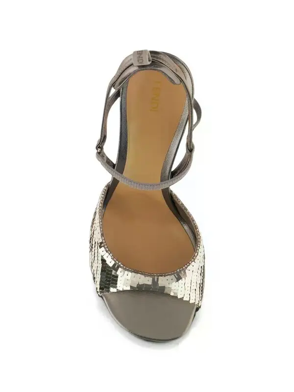 Fendi Very Colibrì Sequin-embellished Leather Sandals