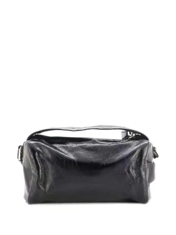 Prada Convertible Top Zip Nappa Leather Small Shoulder Bag - Black