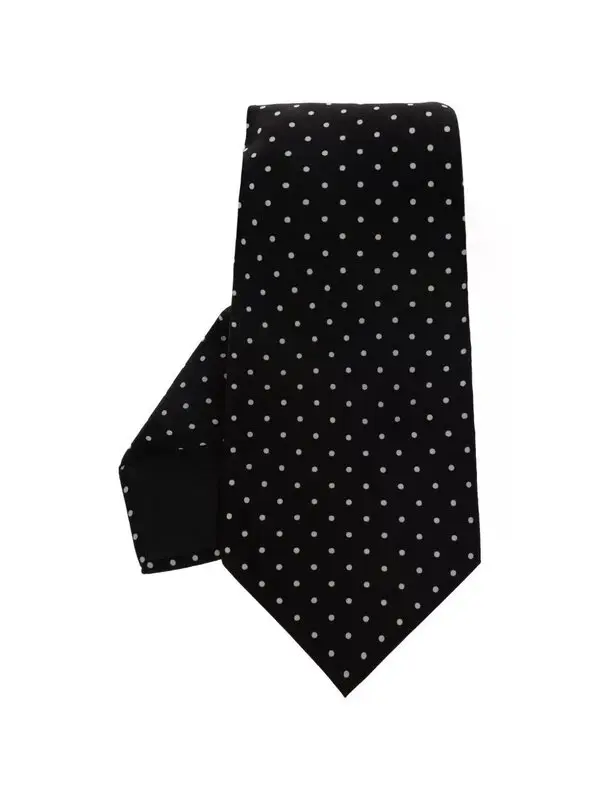 Dolce & Gabbana Polka-dot Silk Tie - Black