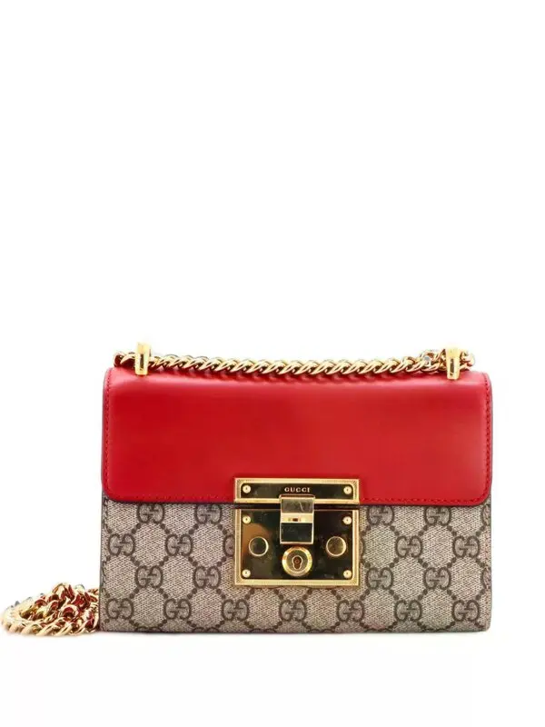 Gucci Padlock Shoulder Bag Gg Coated Canvas And Leather Small Crossbody Bag