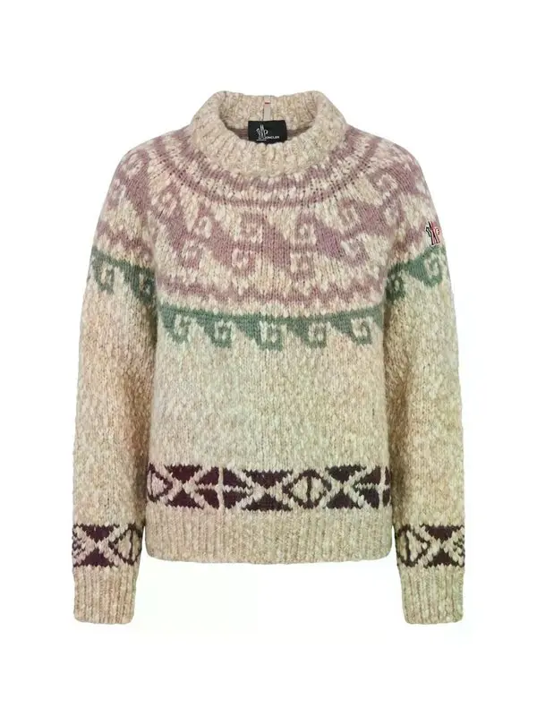 Moncler Fair Isle Knit Wool Sweater