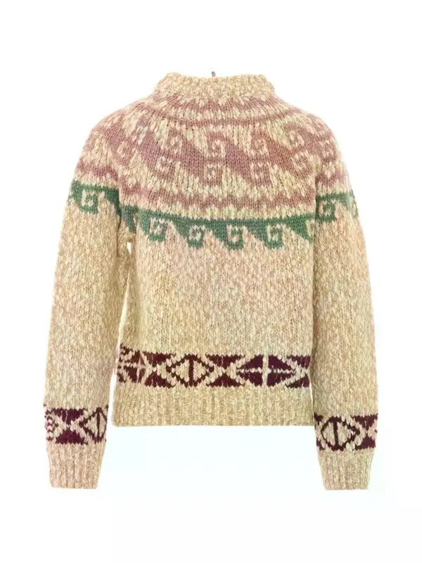 Moncler Geometric-jacquard Sweater - Neutrals