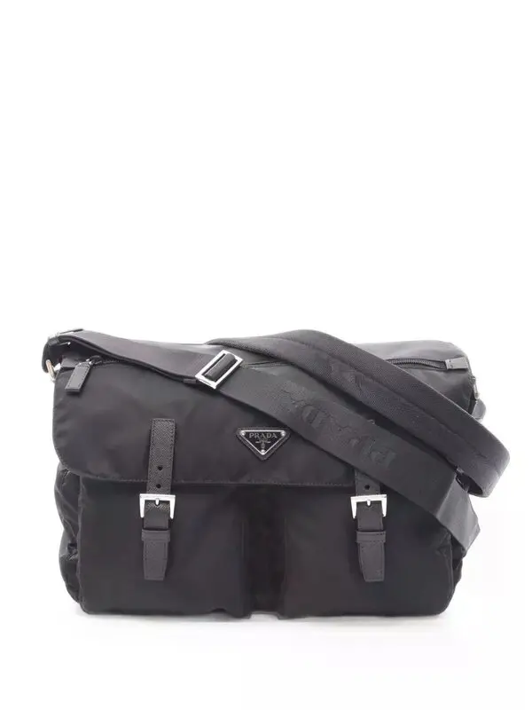 Prada Vela Saffiano-leather Messenger Bag