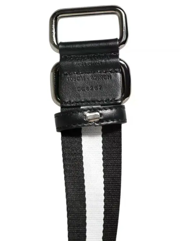 Dolce & Gabbana Striped Metal-buckle Belt