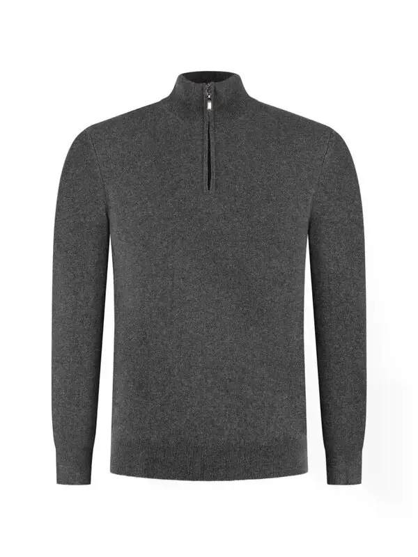 DORIANI CASHMERE Quarter-zip Knitted Sweater
