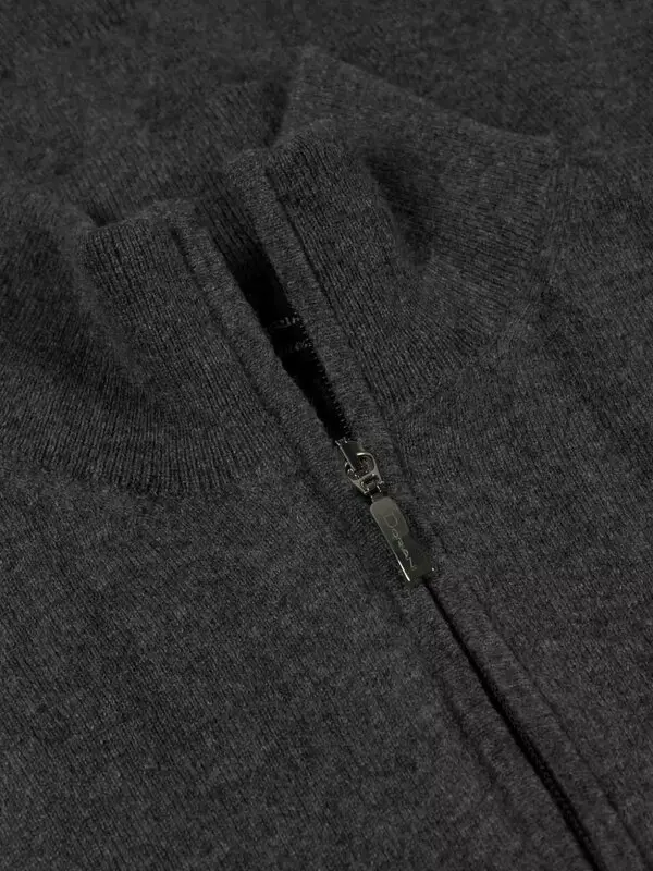 DORIANI CASHMERE Quarter-zip Knitted Sweater