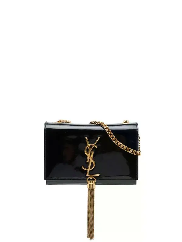 Saint Laurent 2014 Small Patent Monogram Kate Tassel Crossbody Bag - Black