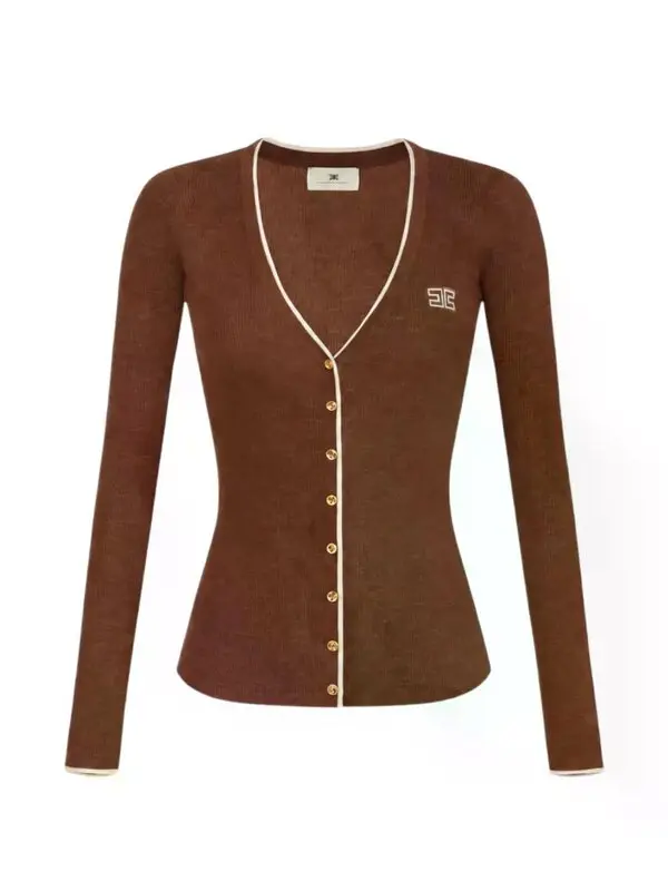 Elisabetta Franchi Ribbed Knit Polo Shirt