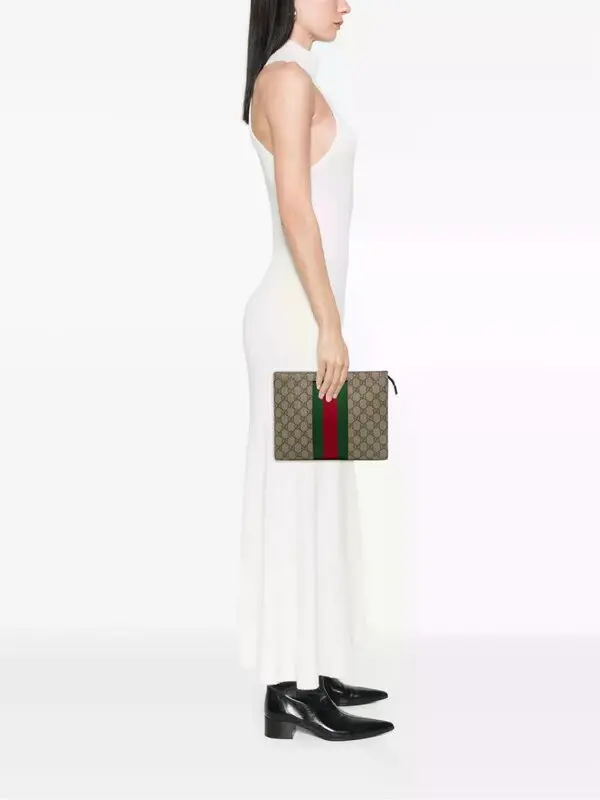 Gucci 2016-2026 Gg Supreme Web Clutch Bag
