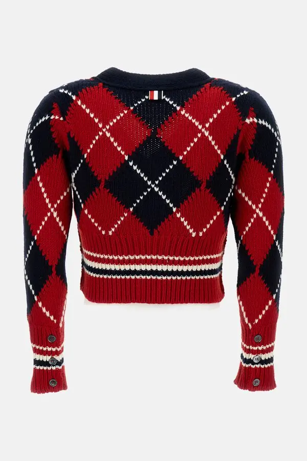 Thom Browne Argyle Jersey Cardigan
