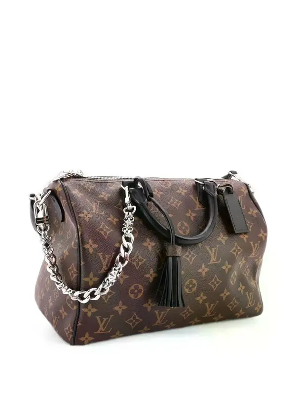 LOUIS VUITTON Dark Speedy Soft Bandouliere Bag Monogram Canvas 30 Satchel