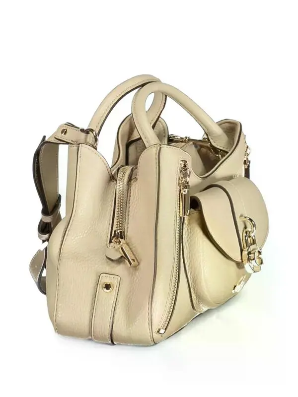 Guess Pebbled-texture Logo-plaque Tote Bag