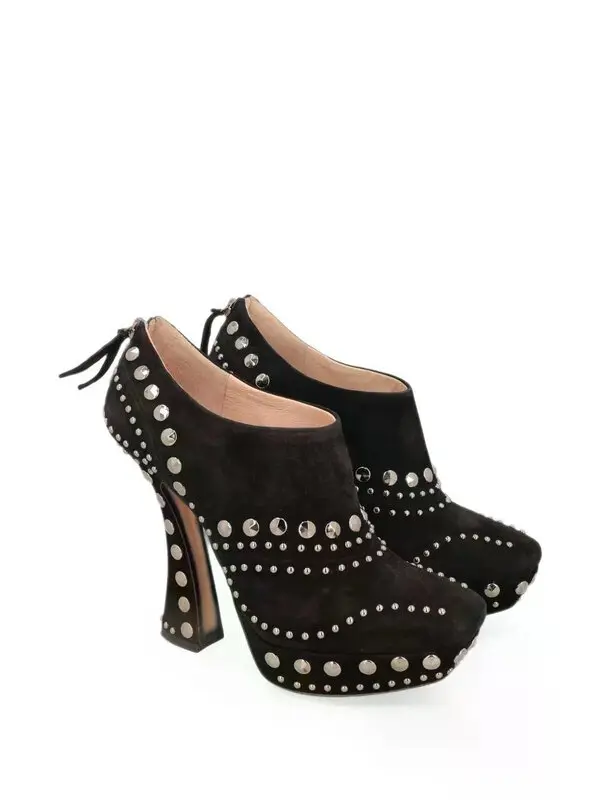 Miu Miu Stud-embellished Platform Ankle Boots