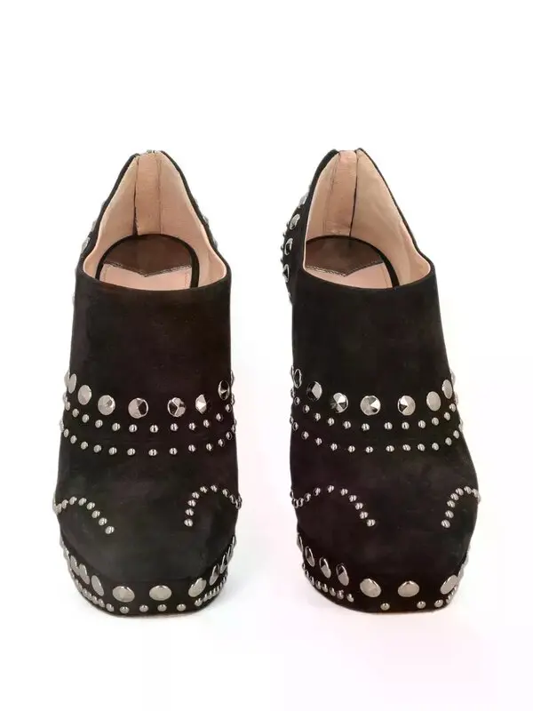 Miu Miu Stud-embellished Platform Ankle Boots